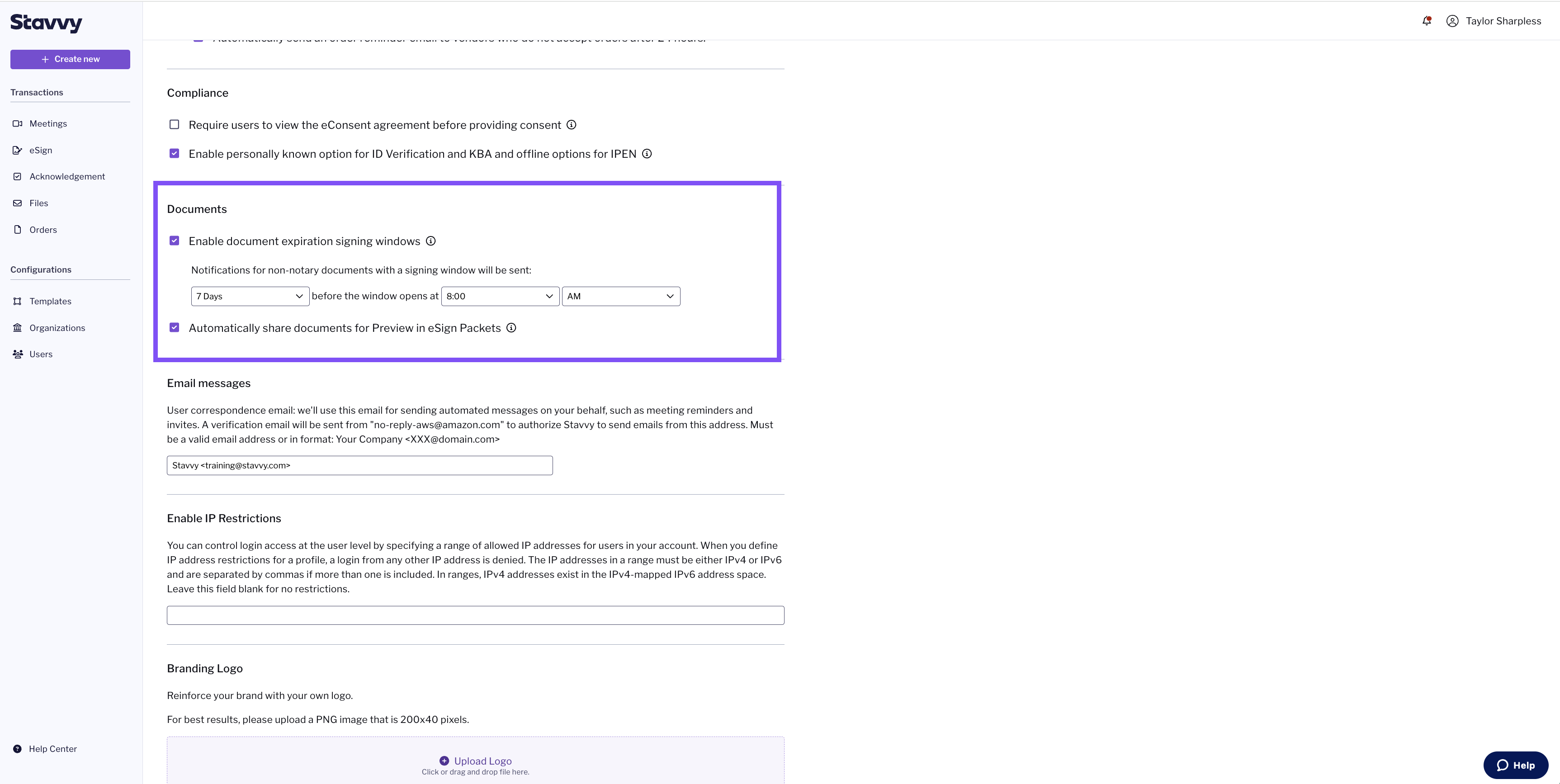Document Signing Windows – Stavvy Help Center